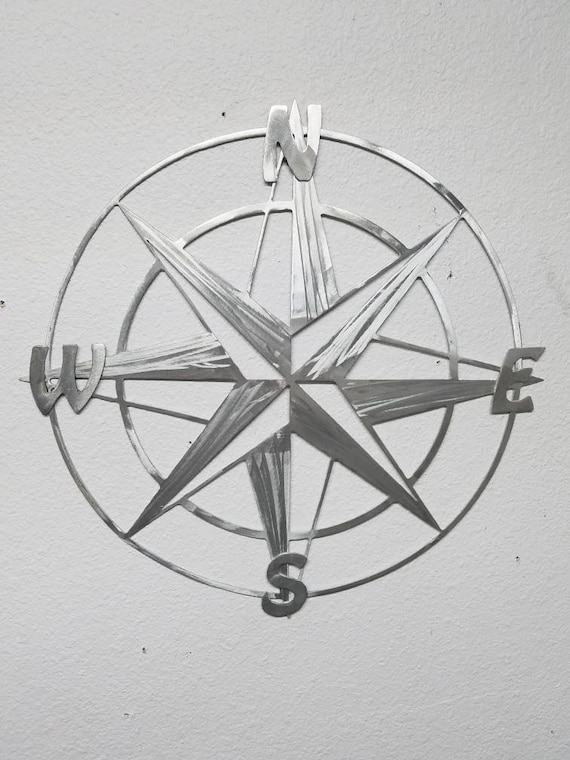 18 X 18 Metal Compass Rose Nautical Metal Wall Art | Etsy