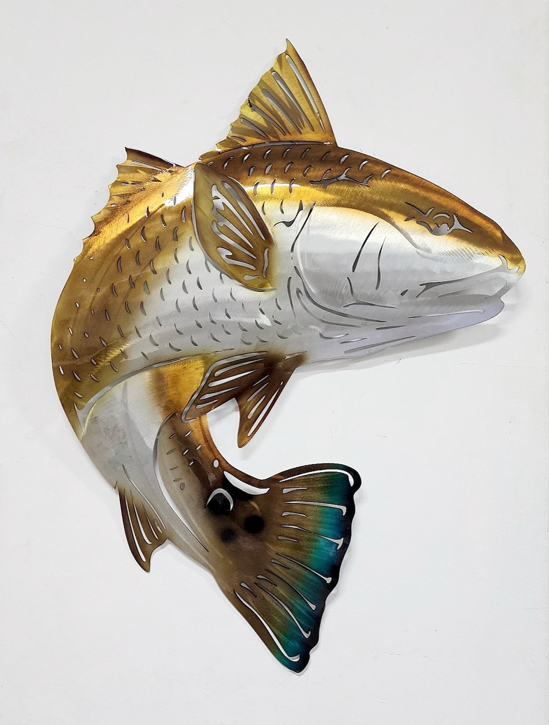 Redfish or Red Drum Aluminum Wall Art, Gift for Dad or Fisherman ...