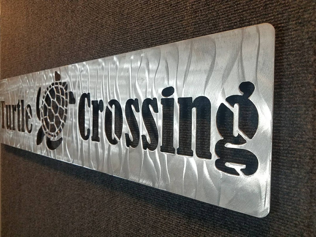 Turtle Crossing Sign - Metal Turtle Xing - Metal Wall Art - No Rust ...