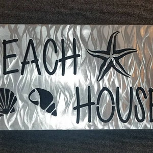 Beach House Sign, Beach Decor, Beach Sign, Beach House Decor, Metal Art ...