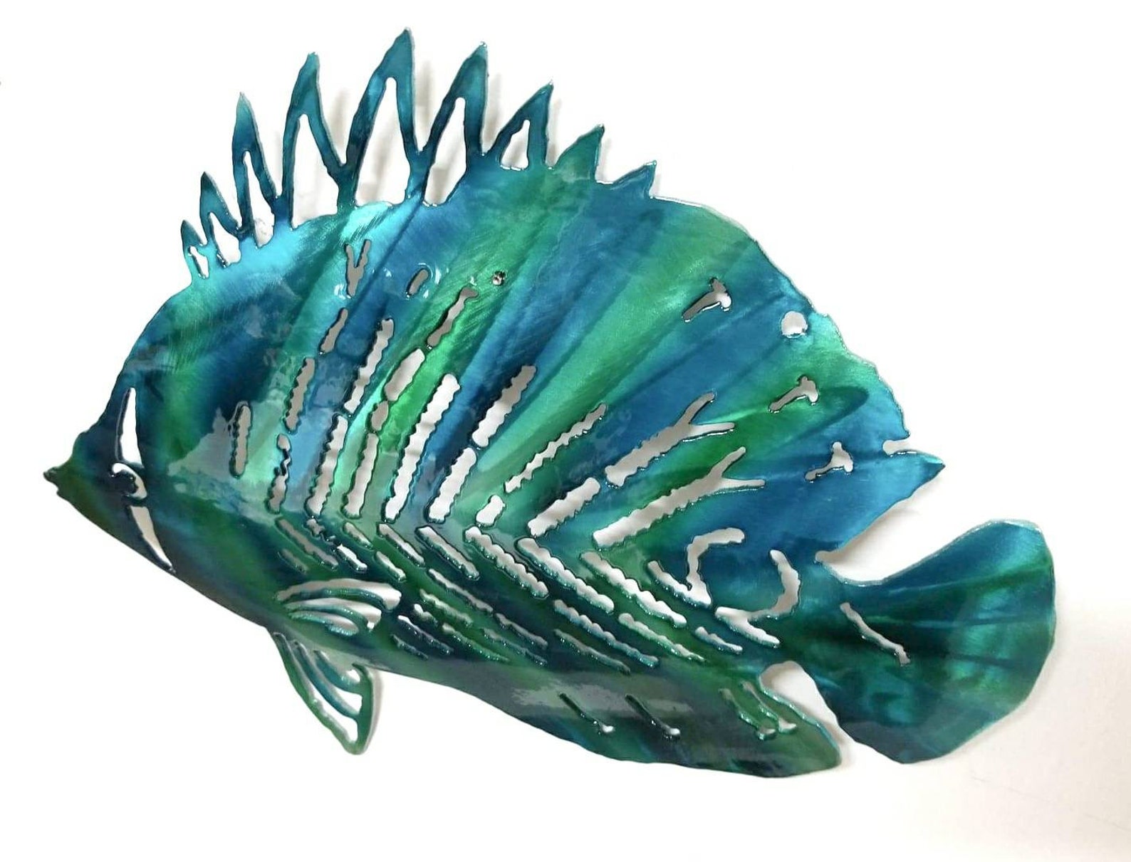 Metal Fish Art Aluminum Angelfish Tropical Fish Decor Metal - Etsy