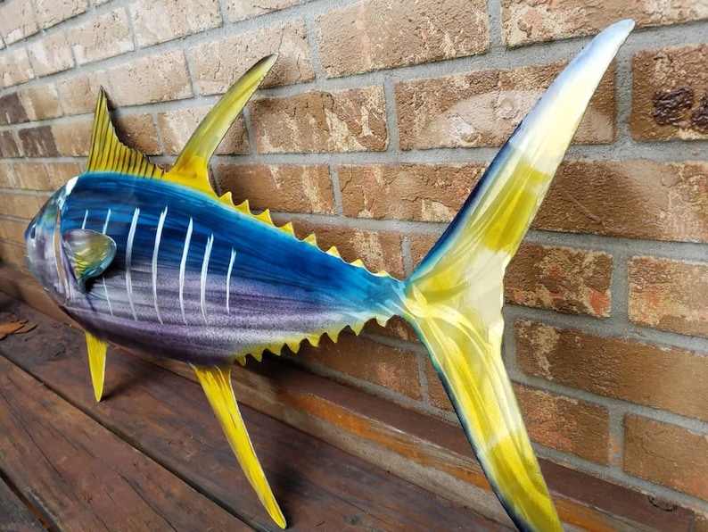 Yellowfin Tuna Metal Wall Art, Aluminum Tuna Art, Tuna Ocean Decor ...