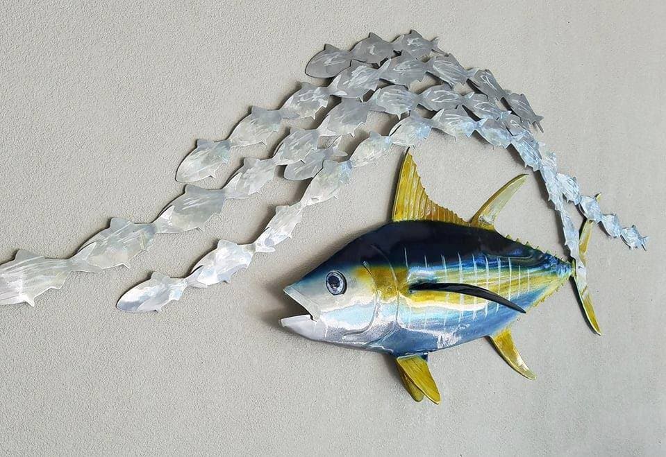 Yellowfin Tuna Metal Wall Art, Aluminum Tuna Art, Tuna Ocean Decor ...
