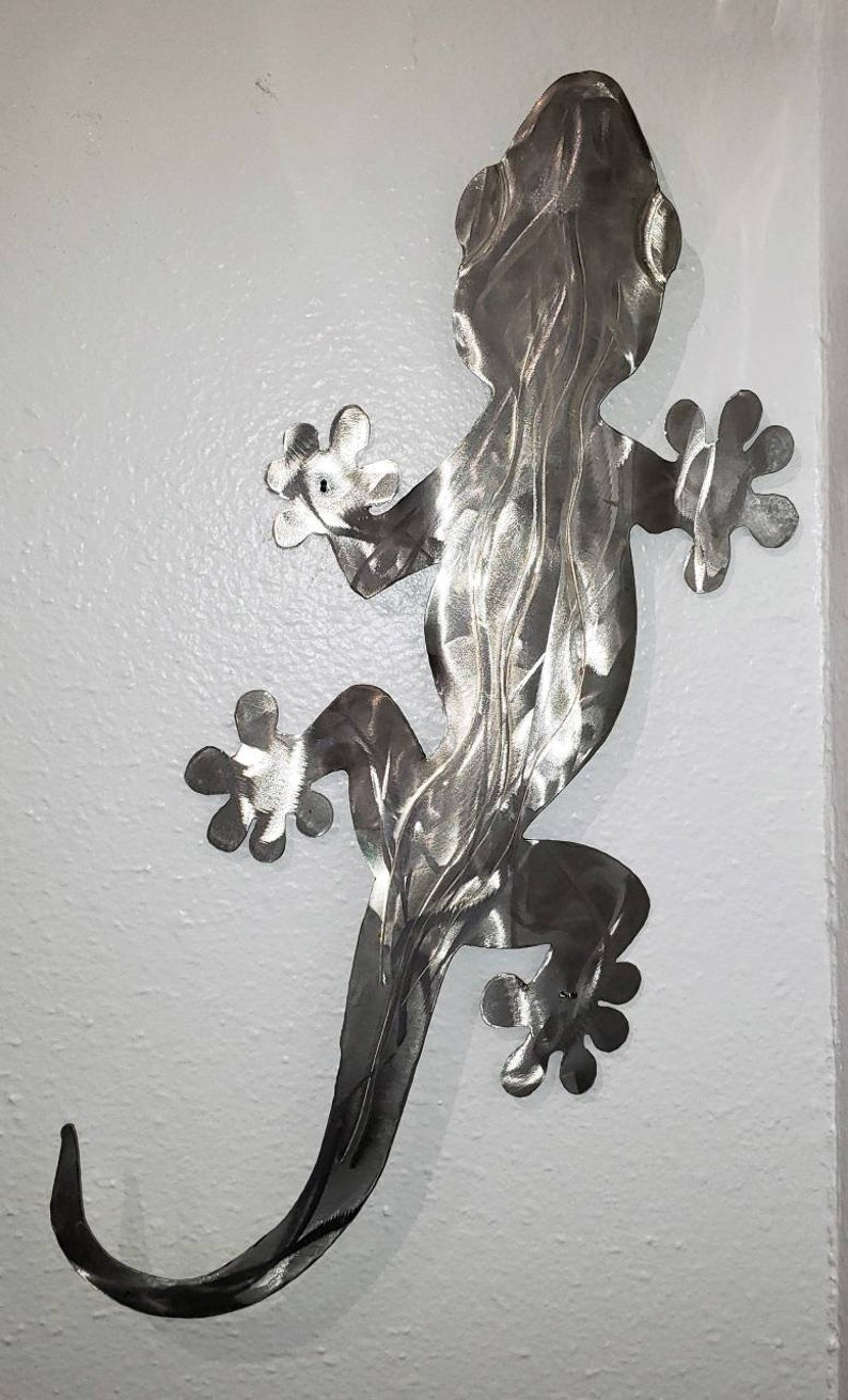 Lizard Art, Gecko Art, Outdoor Lizard, Patio Decor, Metal Art, Metal ...