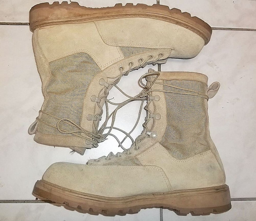 Rocky Combat Boots Goretex Model 790G Army Combat Tan Leather Military ...