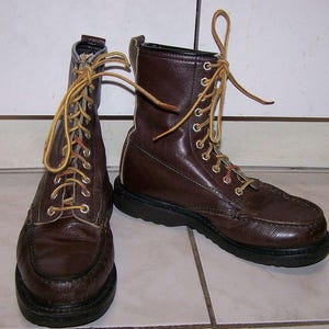 Gorilla Work Boots Moc Toe Vintage Insulated Brown Color US Mens Size 6 ...