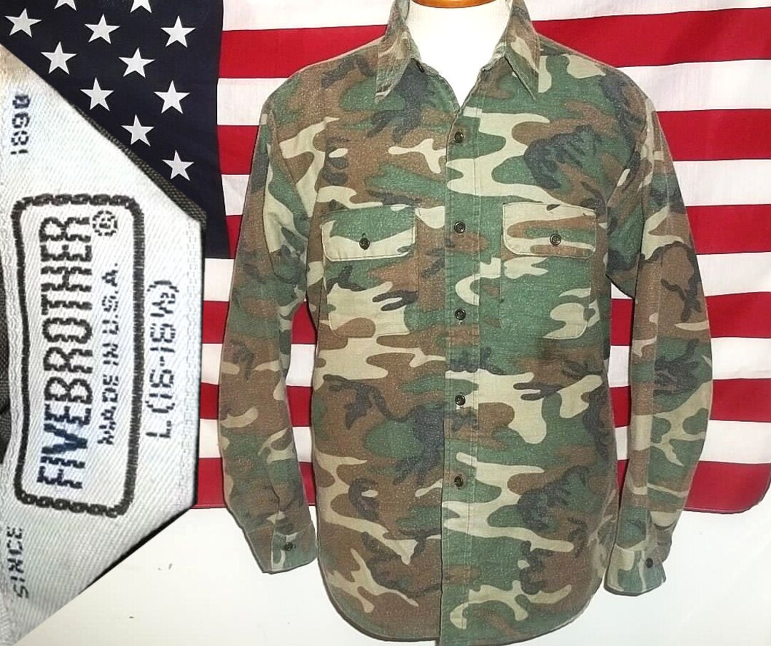 Hunting Shirt Five Brother US Army ERDL Camo Pattern Flannel Fabric ...