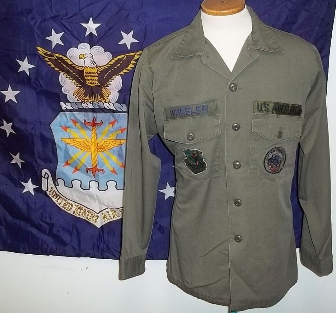 USAF Field Shirt Durapress Air Force Utility Field BDU Boyfriend Large ...