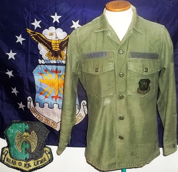 USAF fatigue shirt Vietnam era Og-107 cotton 5th Bomb… - Gem