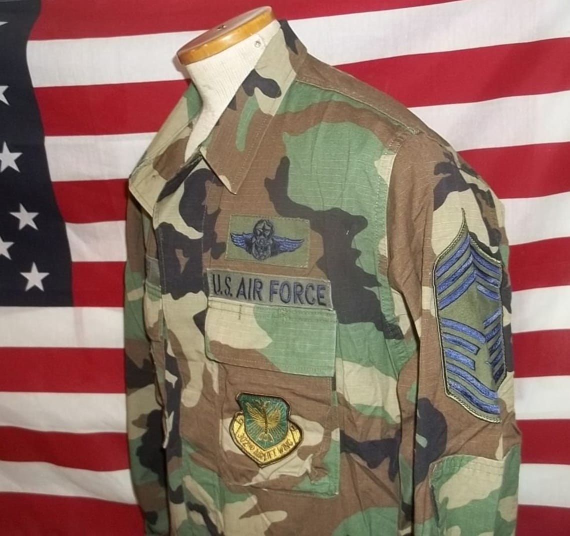 Vintage US Air Force BDU shirt worn by Chief Master Sergeant | Etsy
