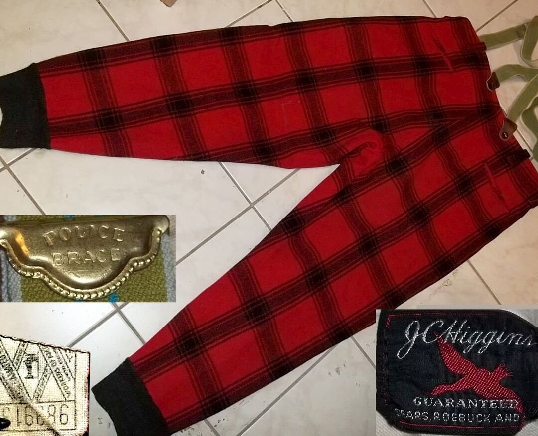 Sears Wool Pants Heavy Hunting Skiing Winter Vintage Police Braces ...