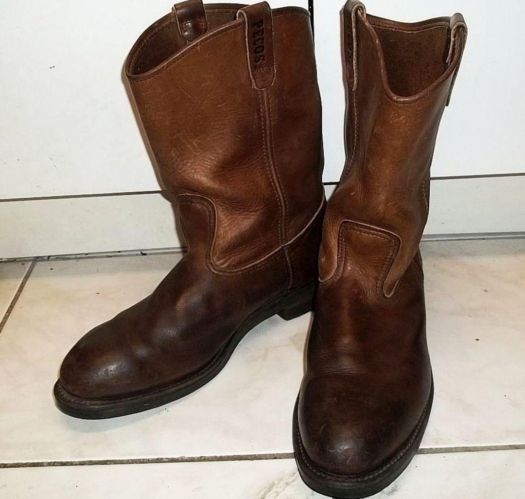 Red Wing Work Boots Nailseat Pecos With Steel Toes Model 2214 Brown ...