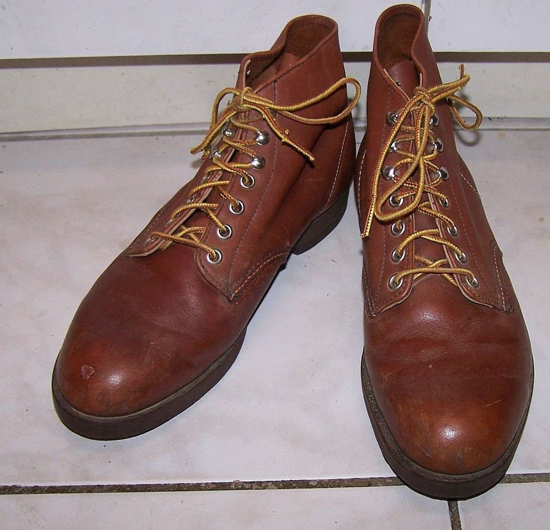 Red Wing Brogan Chukka Work Boots: Cognac Leather, US Men's 8 EE - Etsy