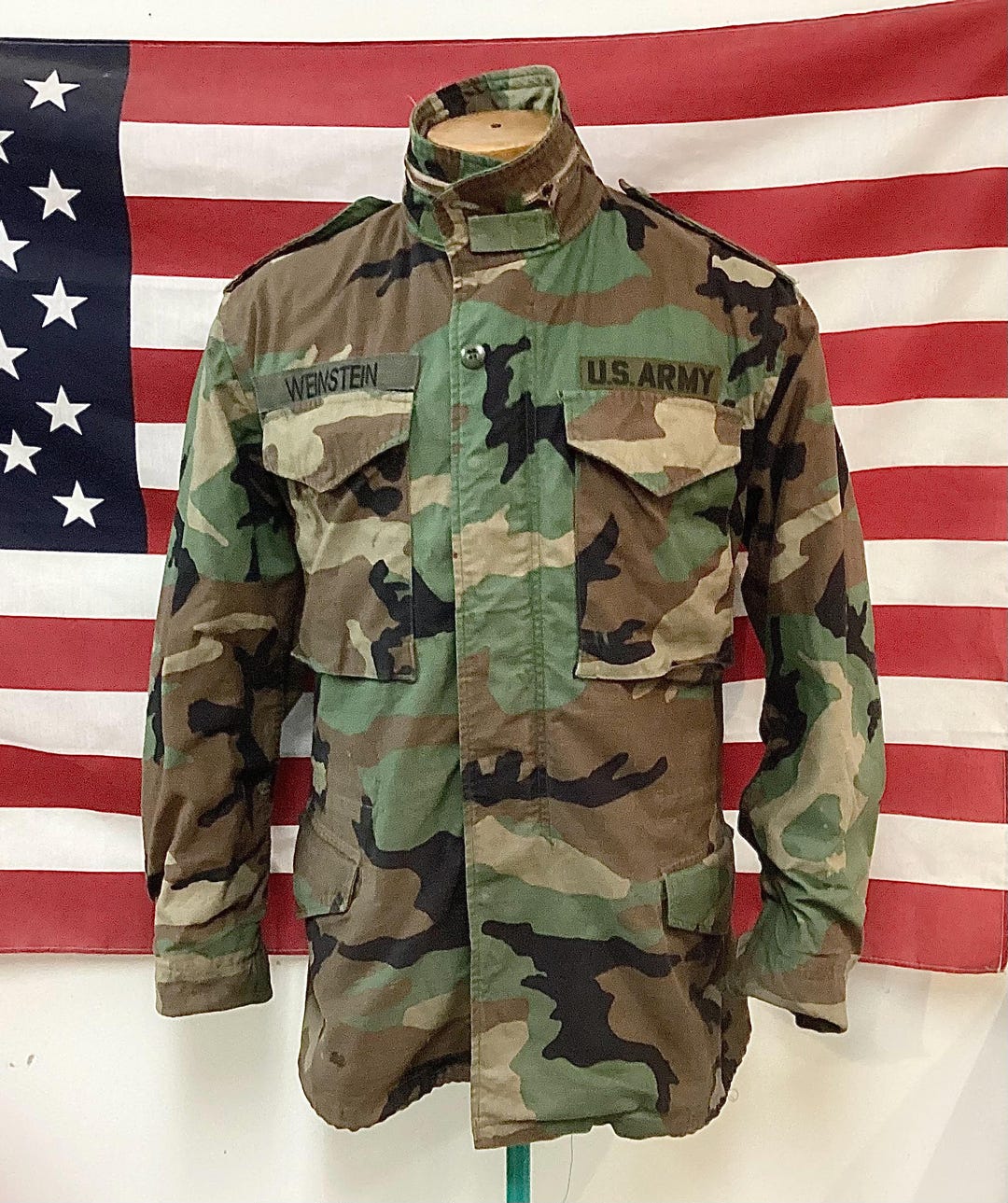 Vintage M65 Field Jacket: Woodland Camo, US Army 1st Infantry - Small ...