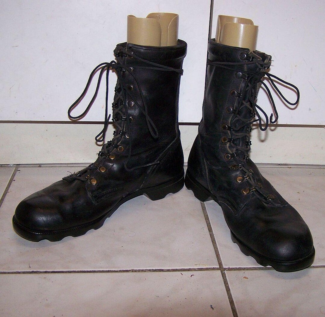 Army Combat Boots Belleville US Army 1987 Issue All Leather Black ...