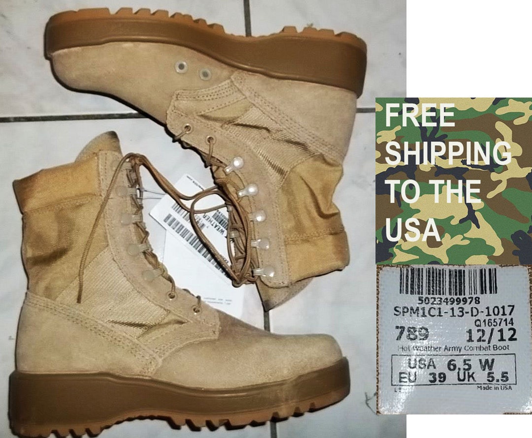Rocky Army Desert Combat Boots Tan Hot Weather Model 789 US Mens 6.5 W ...