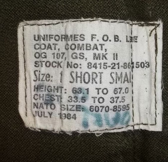 Canadian Army Field Jacket MK2 OG-107 Olive - Size 1 … - Gem
