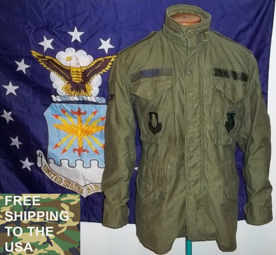 USAF M65 Field Jacket Air Force Coat so Sew Styles With Patches Olive ...