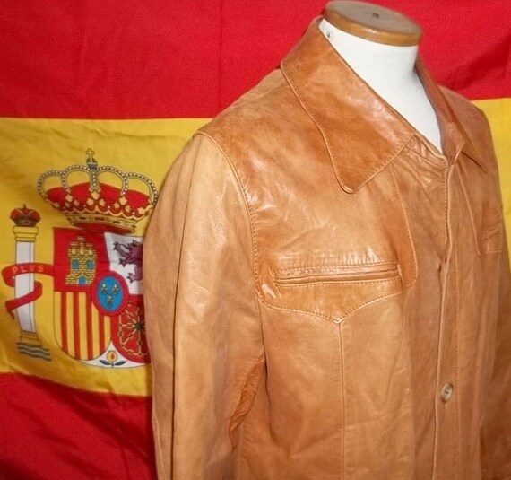 Spanish leather jacket blazer Cortefiel buttersoft na… - Gem