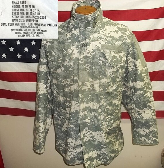 US Army M65 Field Jacket ACU Digital Camo Small Long Slightly - Etsy