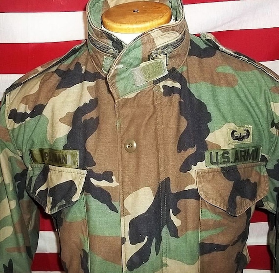 M65 field jacket woodland camo US Army airborne psyop… - Gem