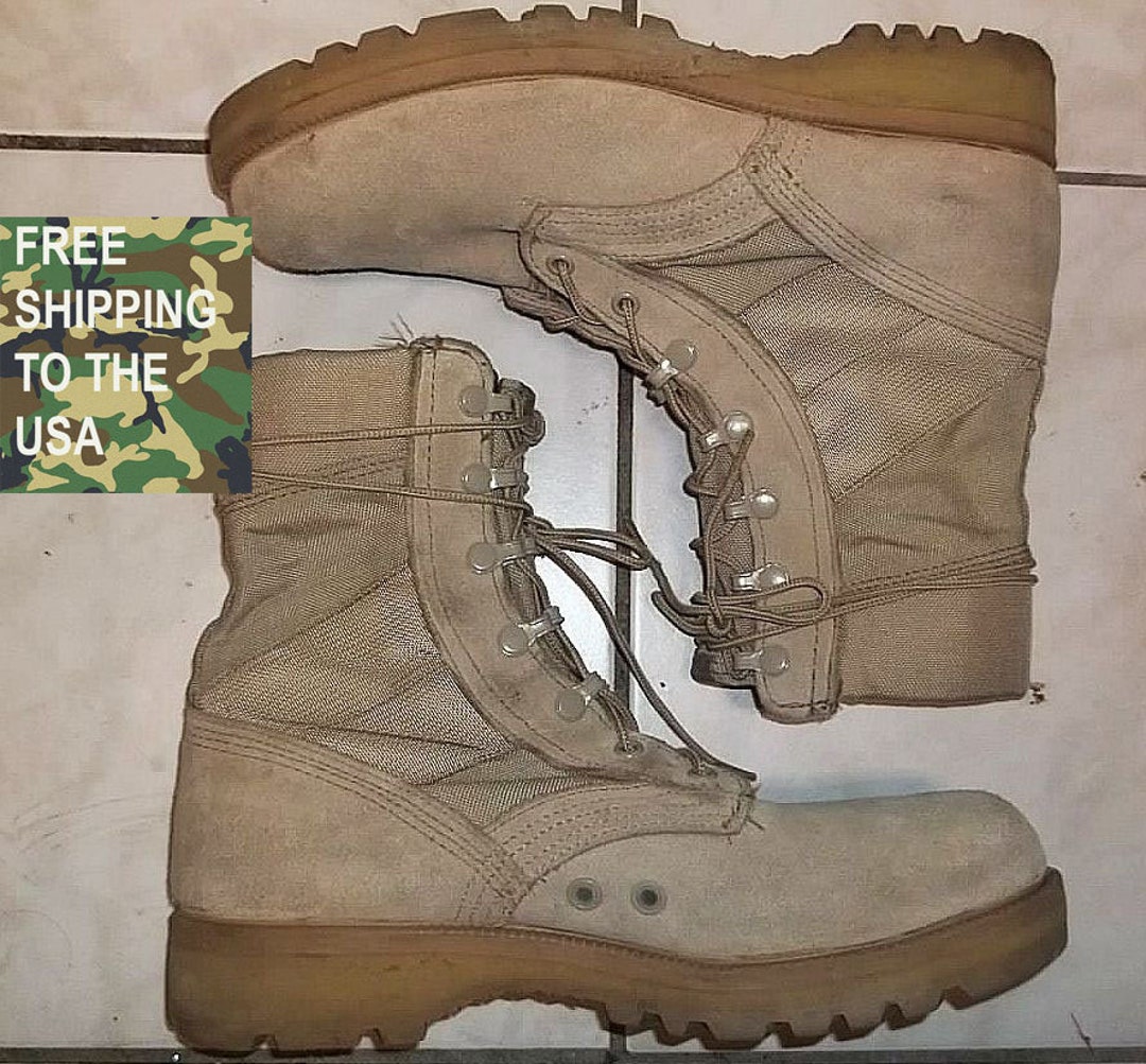 Altama Combat Boots US Army Desert Tan 5200 Leather With Cordura Size 9 ...