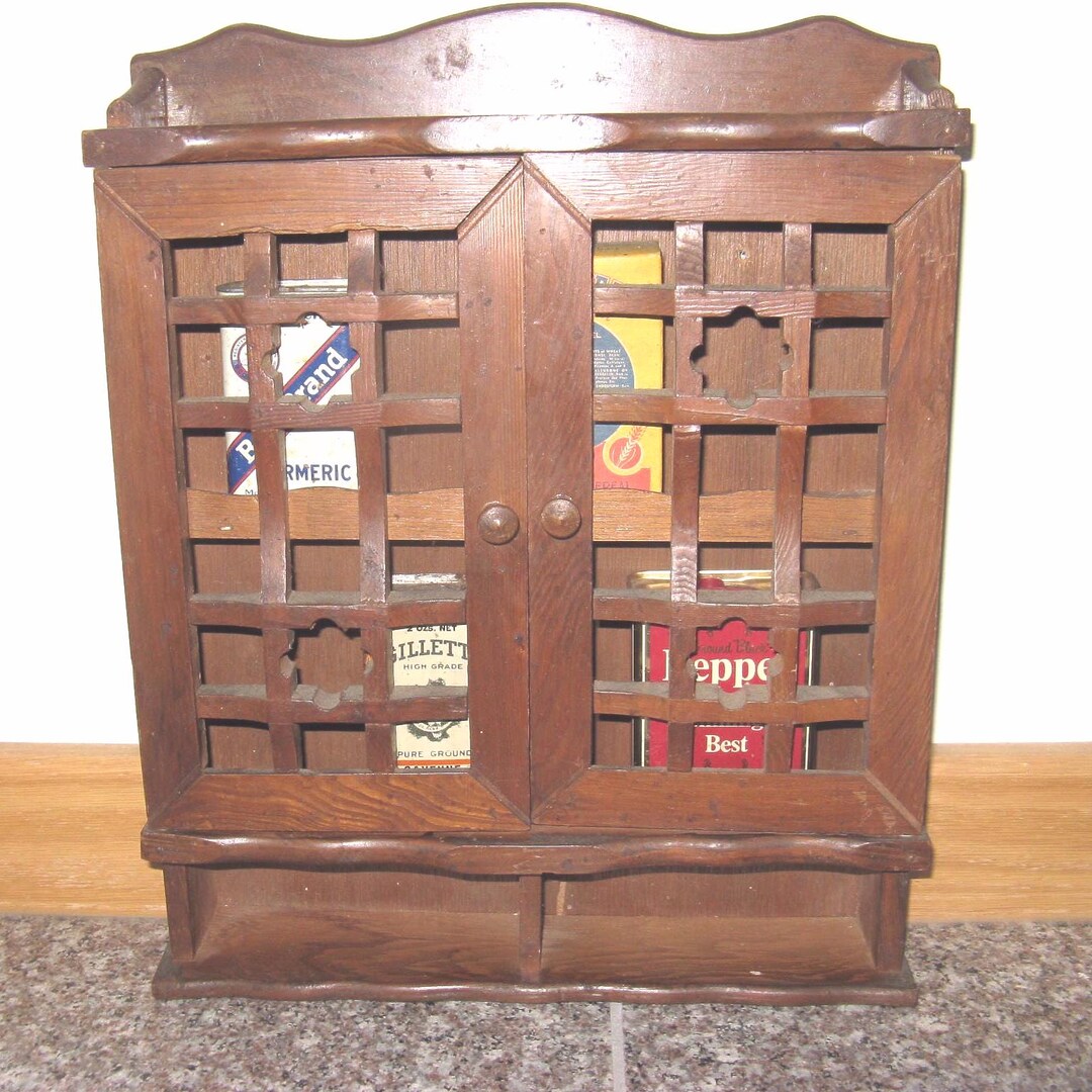 Vintage Hanging Wood Spice Rack, Beautiful Patina, Use for Spices, or ...