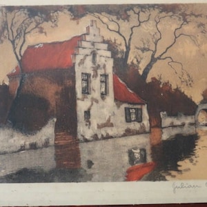 Antique Etchings, Listed Artist, Julien Celos (belgian, 1884-1953 ...
