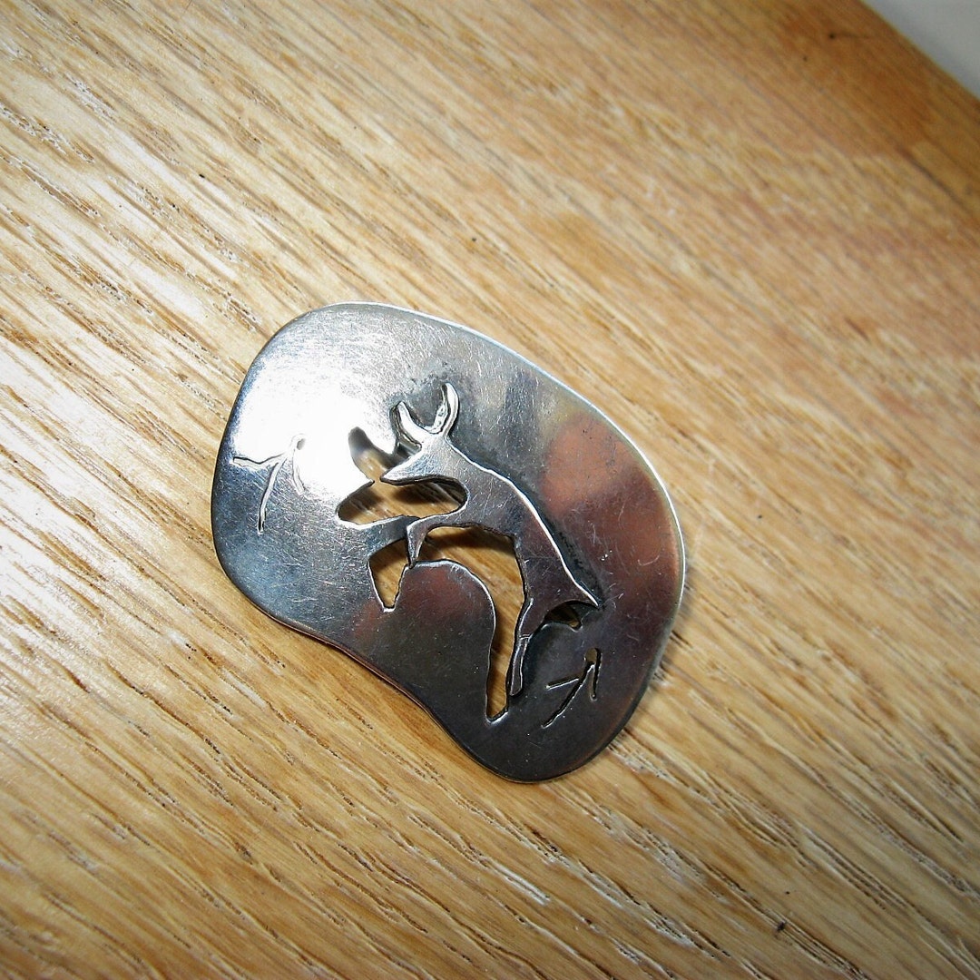 Vintage Sterling MCM Brooch, Pin, Ethnographic, Lascaux Cave Style ...