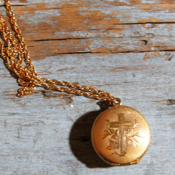 Locket With Cross - Etsy
