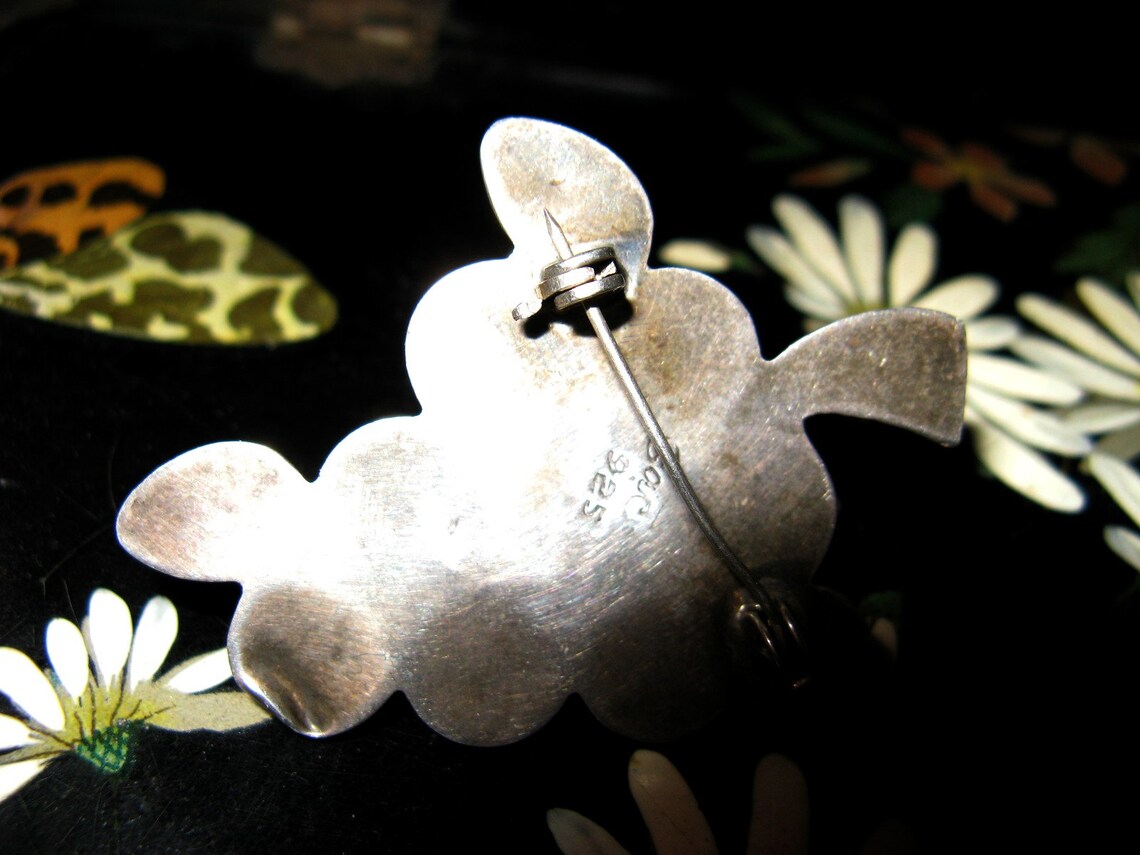 Vintage Mexico .925 Sterling Silver Brooch Pin Dangling | Etsy