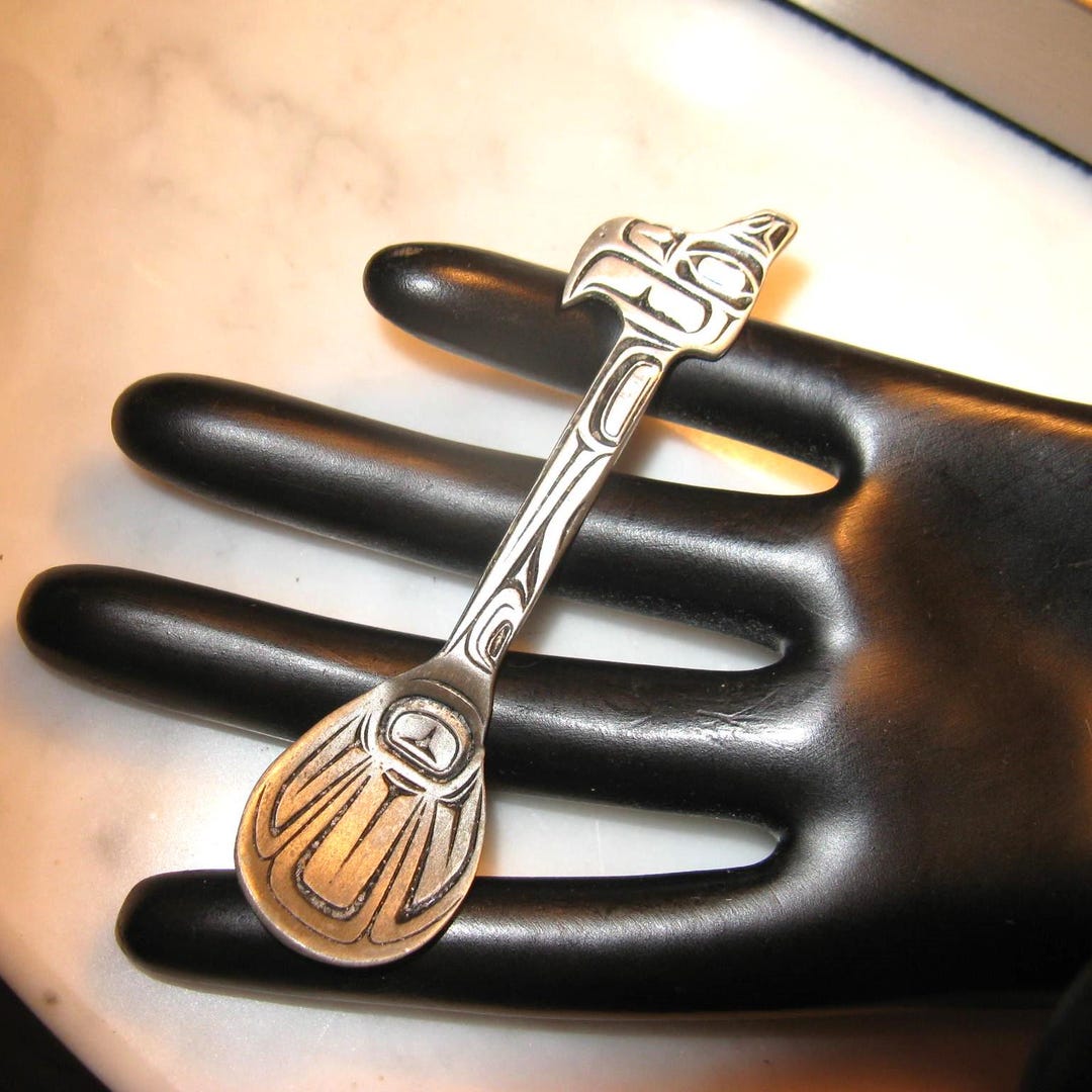 Small Pewter Haida Art Spoon Souvenir Spoon 3 1/4" Long - Etsy