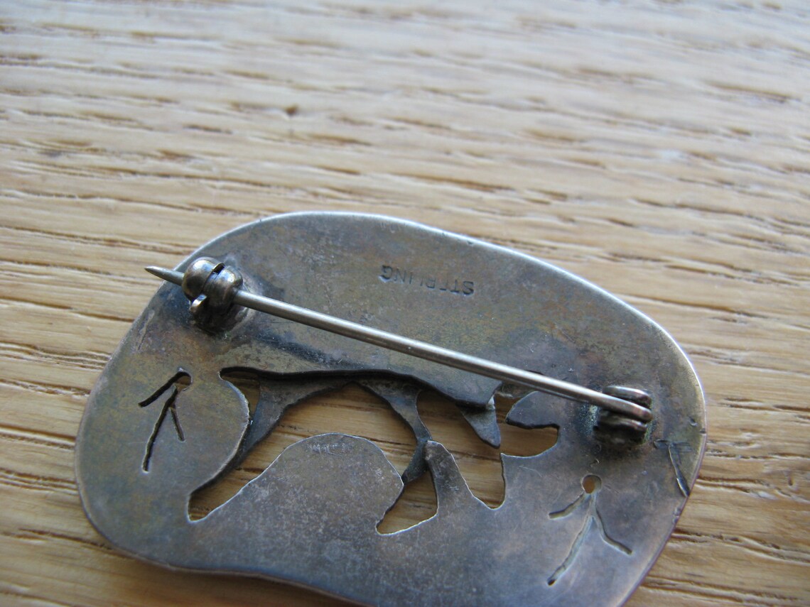 Vintage Sterling MCM Brooch, Pin, Ethnographic, Lascaux Cave Style ...