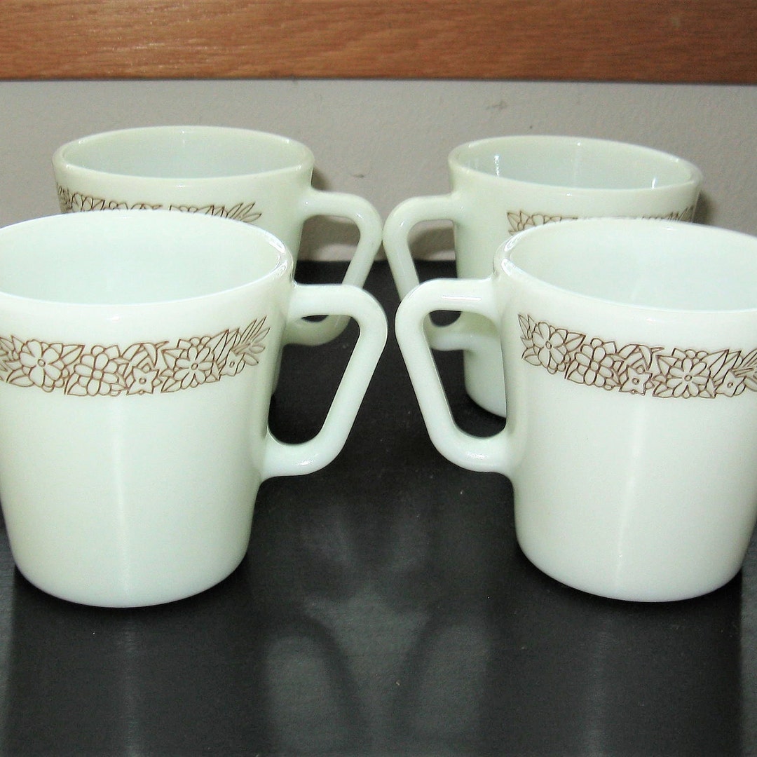 PYREX "clam Broth" Tinted Milk Glass Coffee Cups Mugs Marked Pyrex - Etsy