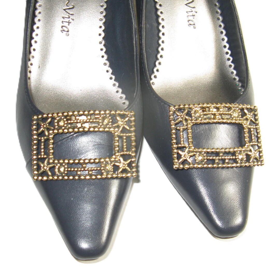 Cut Steel Gold Metal Shoe Clips MCM - Etsy