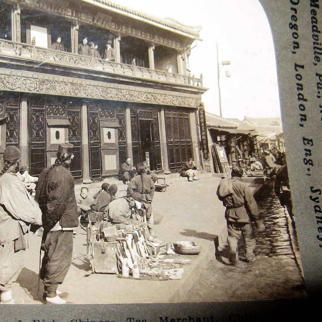 Vintage China Stereoview: Chinese Tea Merchant Store, Chifu - Etsy