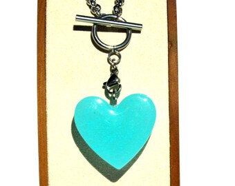 Small Turquoise Heart Pendant - Etsy