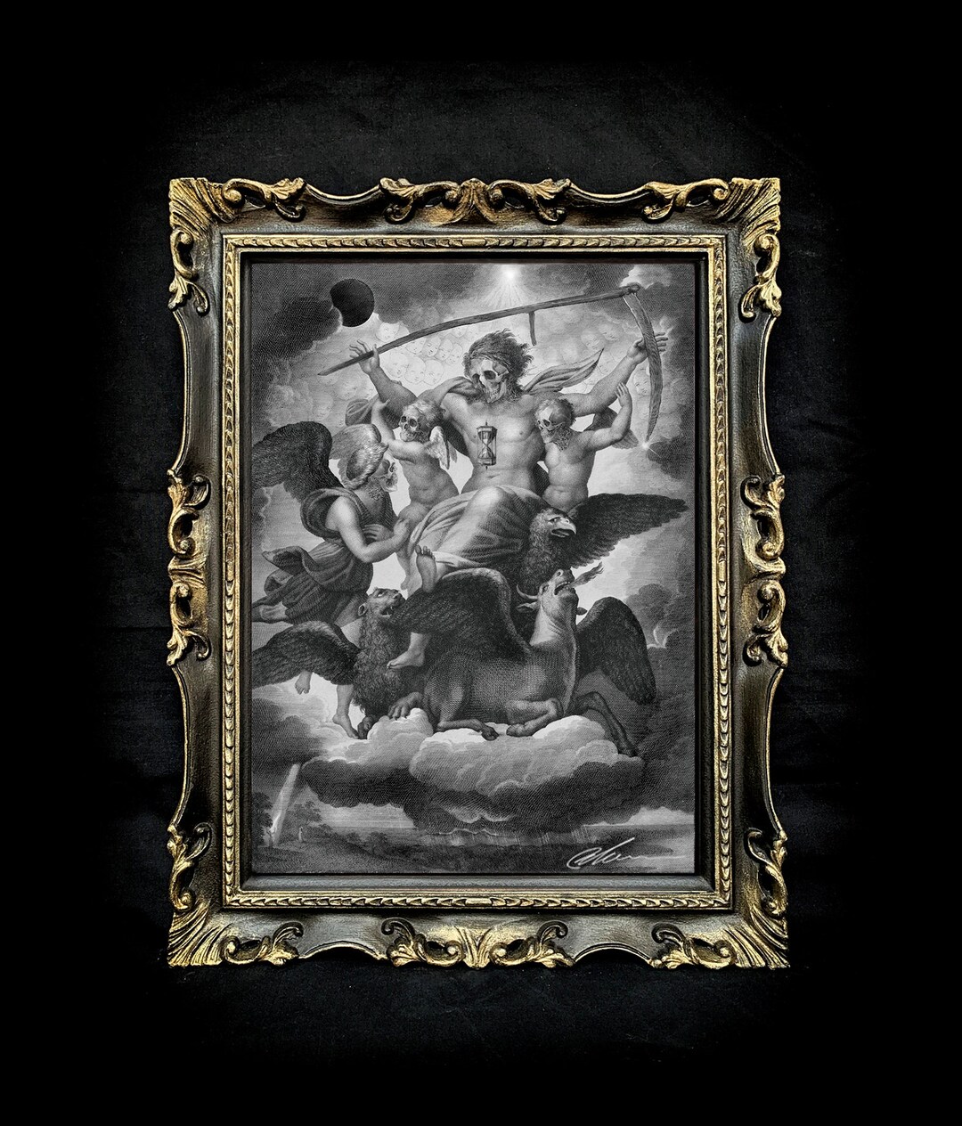 Domine Rex Mortis, Handmade Frame, Complete With Prints, Glass and ...