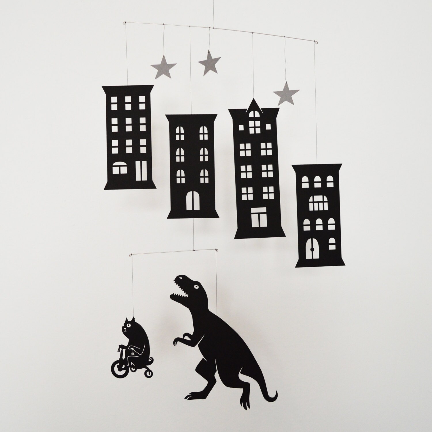 T-rex Dinosaur and Cat Mobile - Etsy