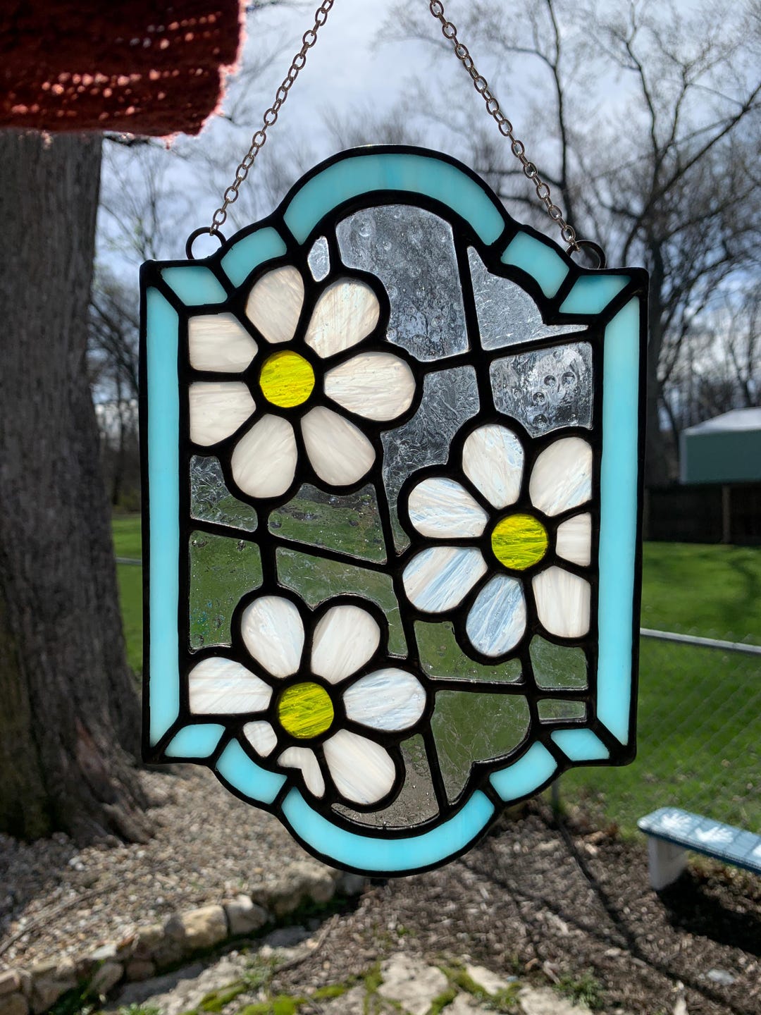 Spring Time Daisy Stained Glass Window Panel - Etsy