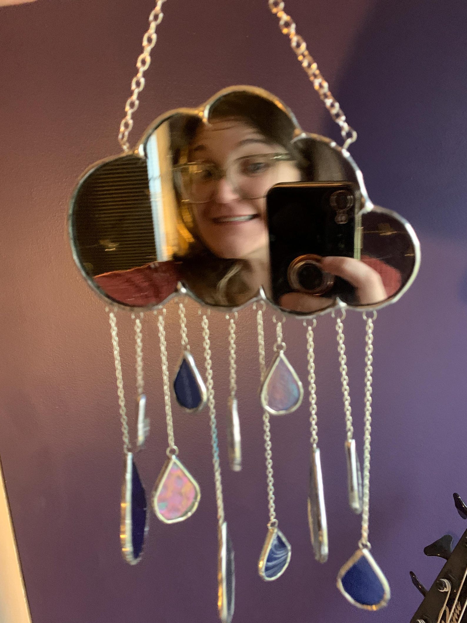 Rainy Day Rain Clouds and Rain Drops Window Art Stained Glass - Etsy