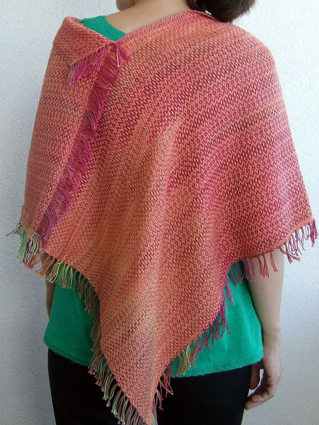Cotton Poncho Hand Dyed Cotton Hand Woven Poncho Women Clothing Cotton ...