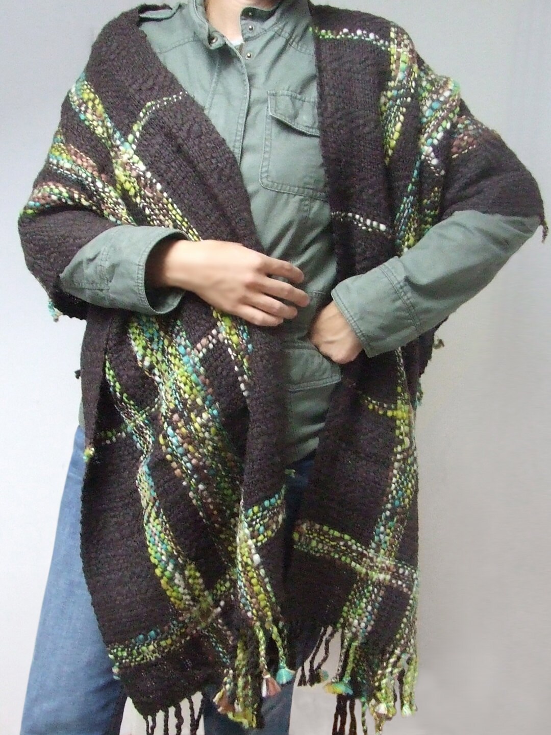 Woman Poncho Oversized Poncho Shawl Woman Coat Handwoven Wrap Shawl ...