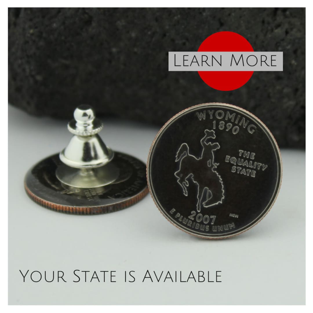Wyoming Quarter Lapel Pin: Authentic State Coin Jewelry - Etsy