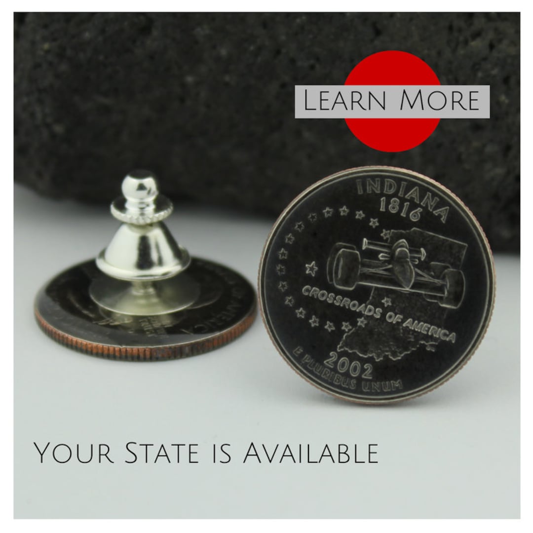 Indiana Lapel Pin - A Unique Handmade Lapel Pin Using the Indiana State ...