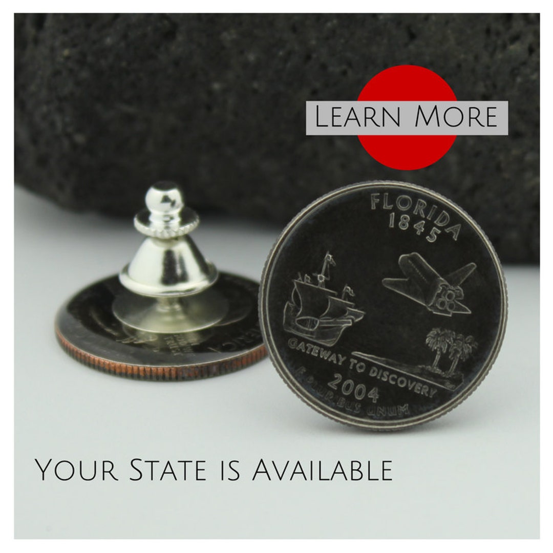 Florida Quarter Lapel Pin: Sunshine State Keepsake, Travel Gift, Groom ...