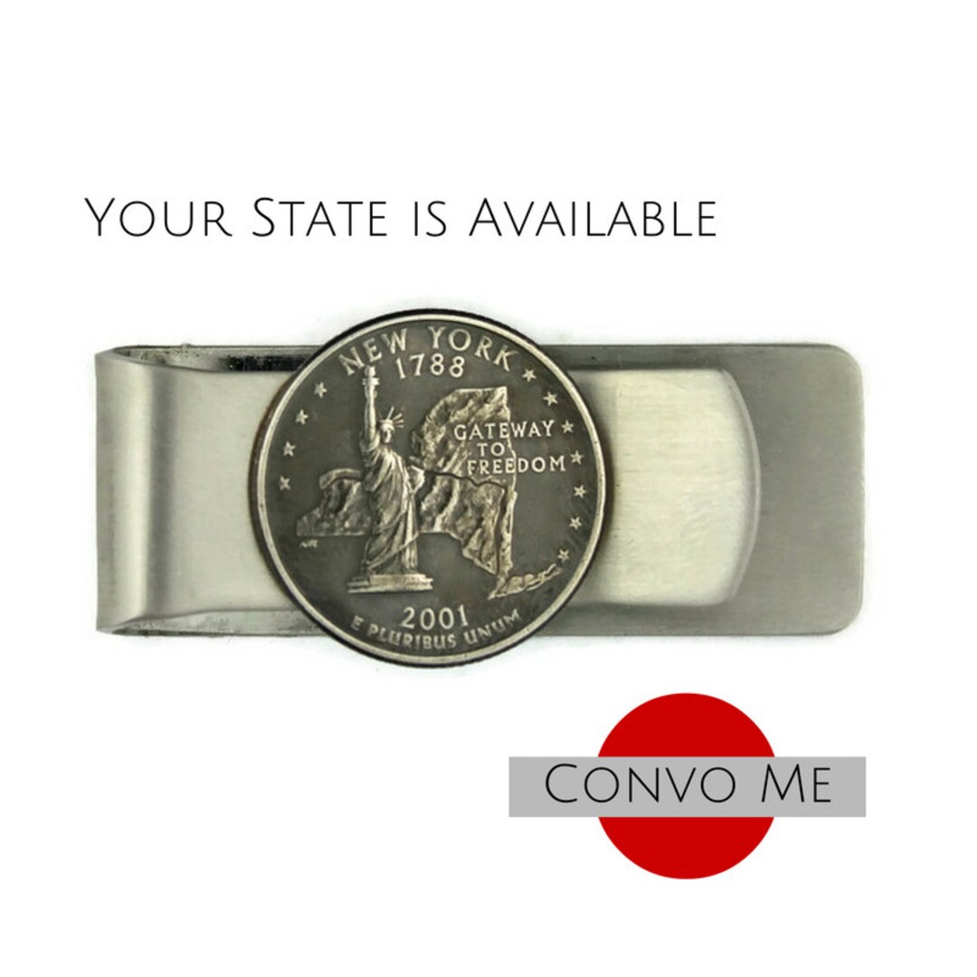 Handmade New York Quarter Money Clip: State Souvenir Gift - Etsy