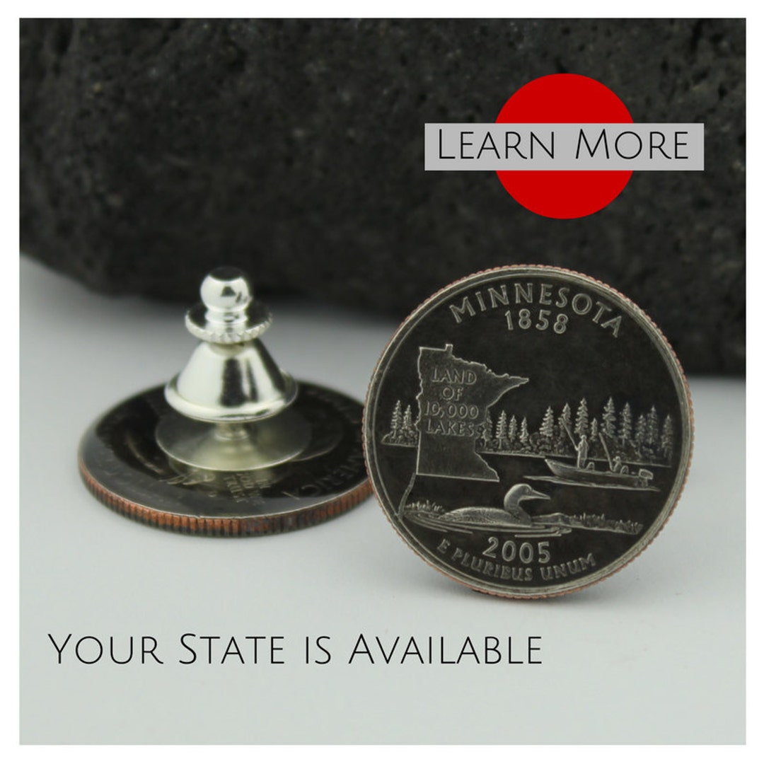 Minnesota Quarter Lapel Pin: State Souvenir, Travel Gift - Etsy