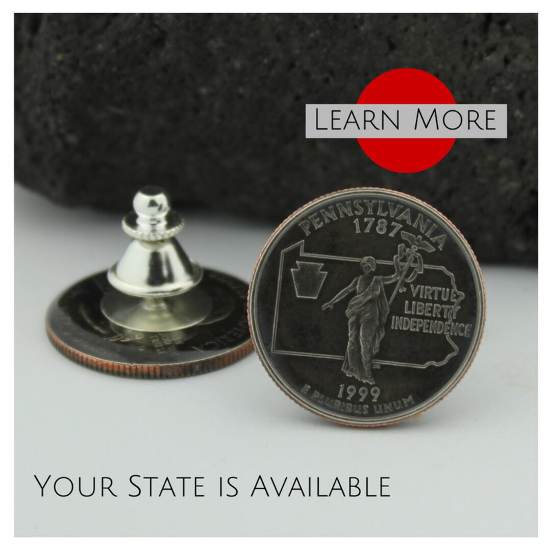 Pennsylvania Quarter Lapel Pin: Keystone State Keepsake Gift - Etsy