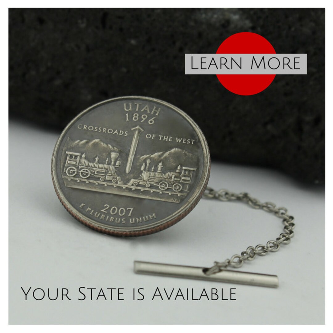 Utah Quarter Tie Tack: Handmade State Souvenir Tie Pin - Etsy